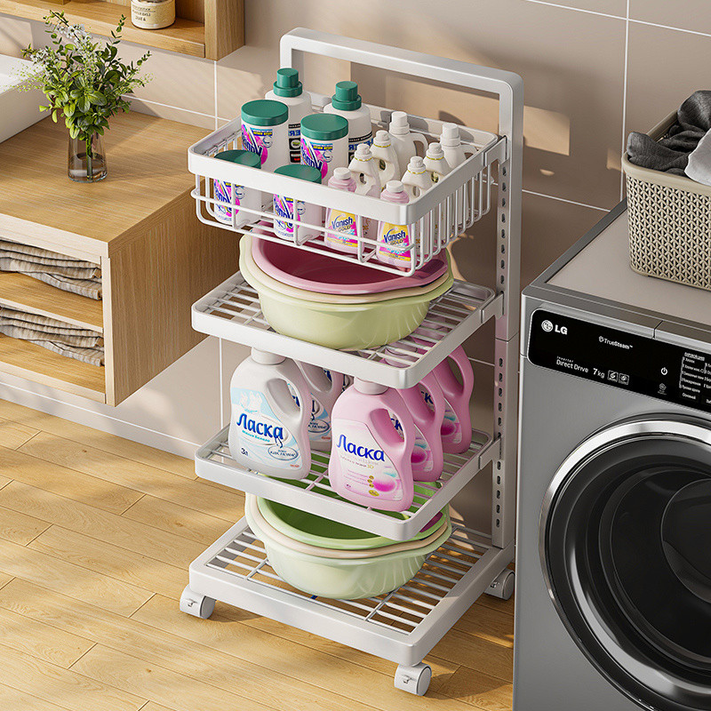[Free Adjustable Layer] Removable Washbasin Rack Shelf Floor-standing ...