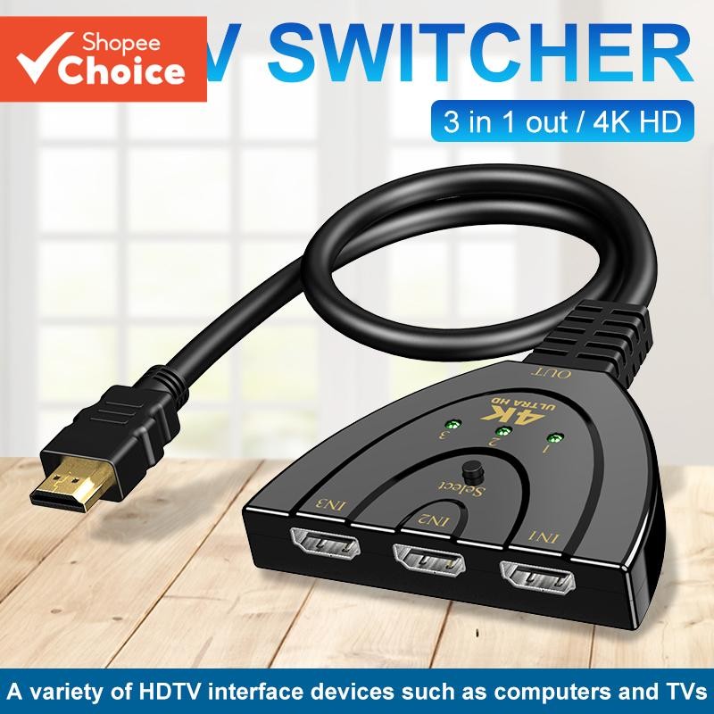 [Shopee Choice] HDMI Switch 4K 3 Port HDMI Splitter 3 in 1 Out HDMI ...
