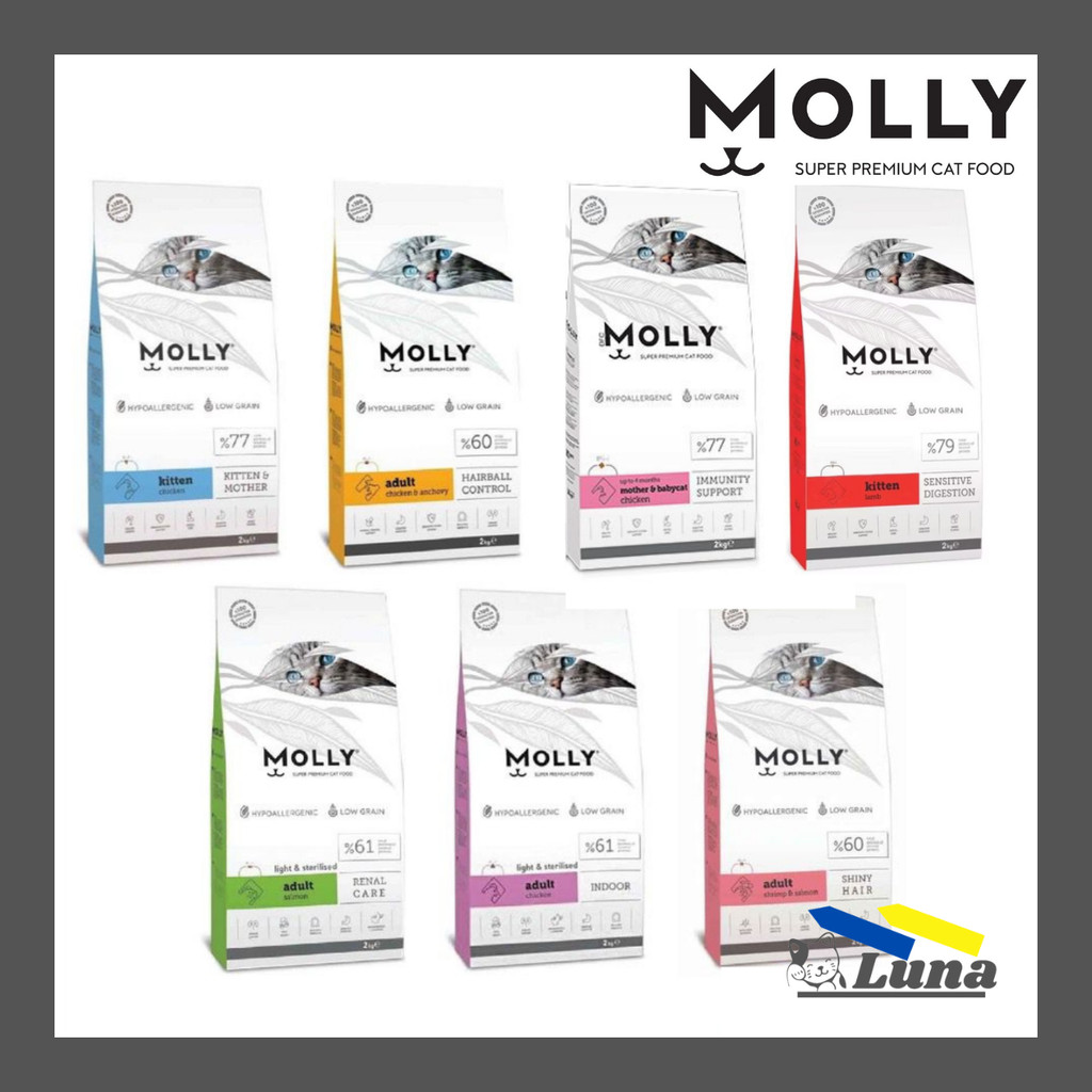 Molly Super Premium Cat Food 2KG Kitten & Mother/Chicken & Anchovy ...