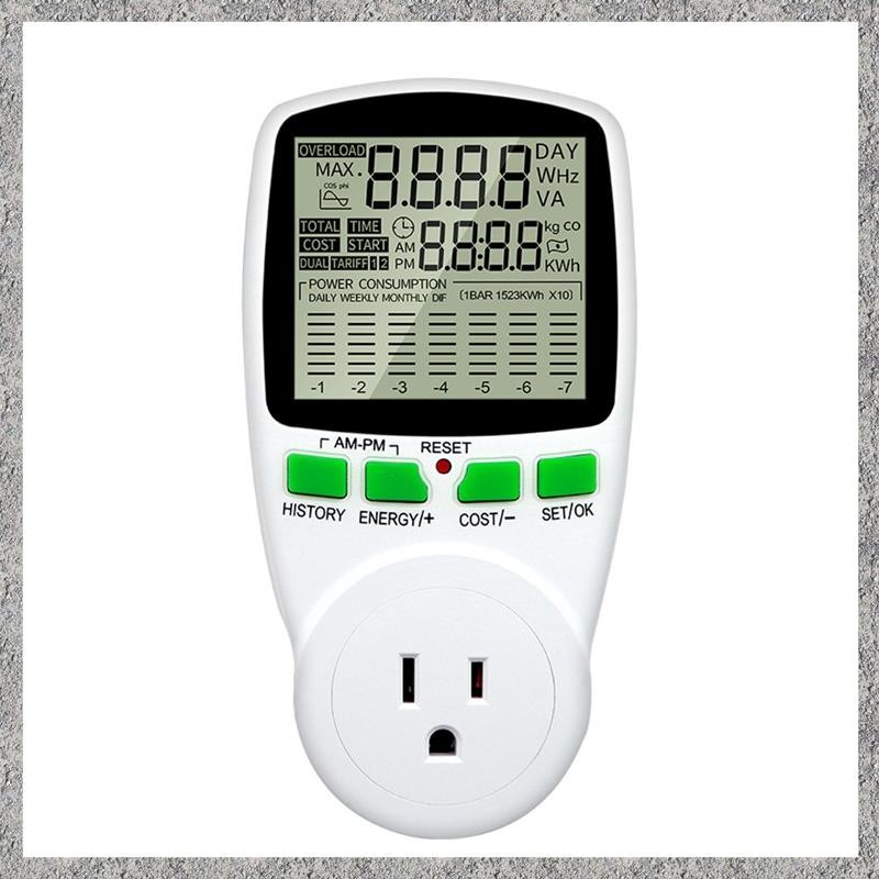 (E M K O) Digital LCD Energy Meter Wattmeter Wattage Electricity Kwh ...
