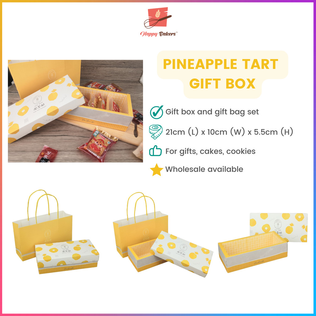 Pineapple Tart Box Gift Box With Bag For Pineapple Tarts Cookies Tart ...