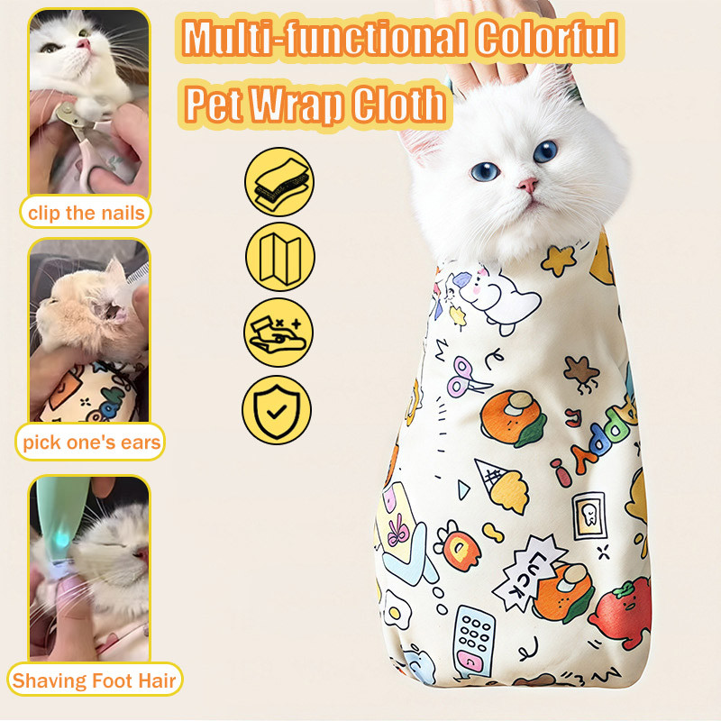 Multi-functional Colorful Cat Wrap Anti Scratch Anti Run Pet Wrap Cloth ...