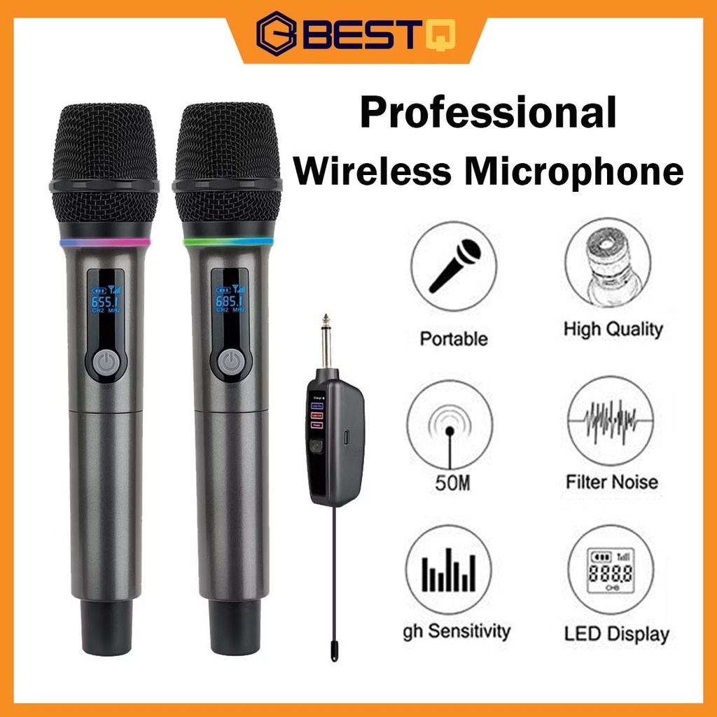 Microphone Bluetooth Dynamic Handheld Wireless Microphones Karaoke Mic ...