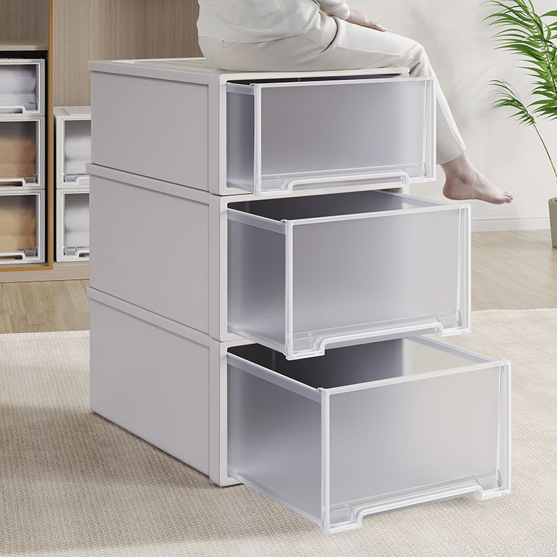 Kotak simpanan laci plastik lut sinar almari baju kotak simpanan seluar ...