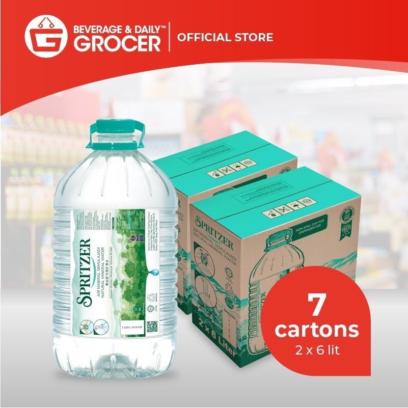 Spritzer Natural Mineral Water 2 x 6L (14 Bottles) 7 Cartons | Shopee Malaysia