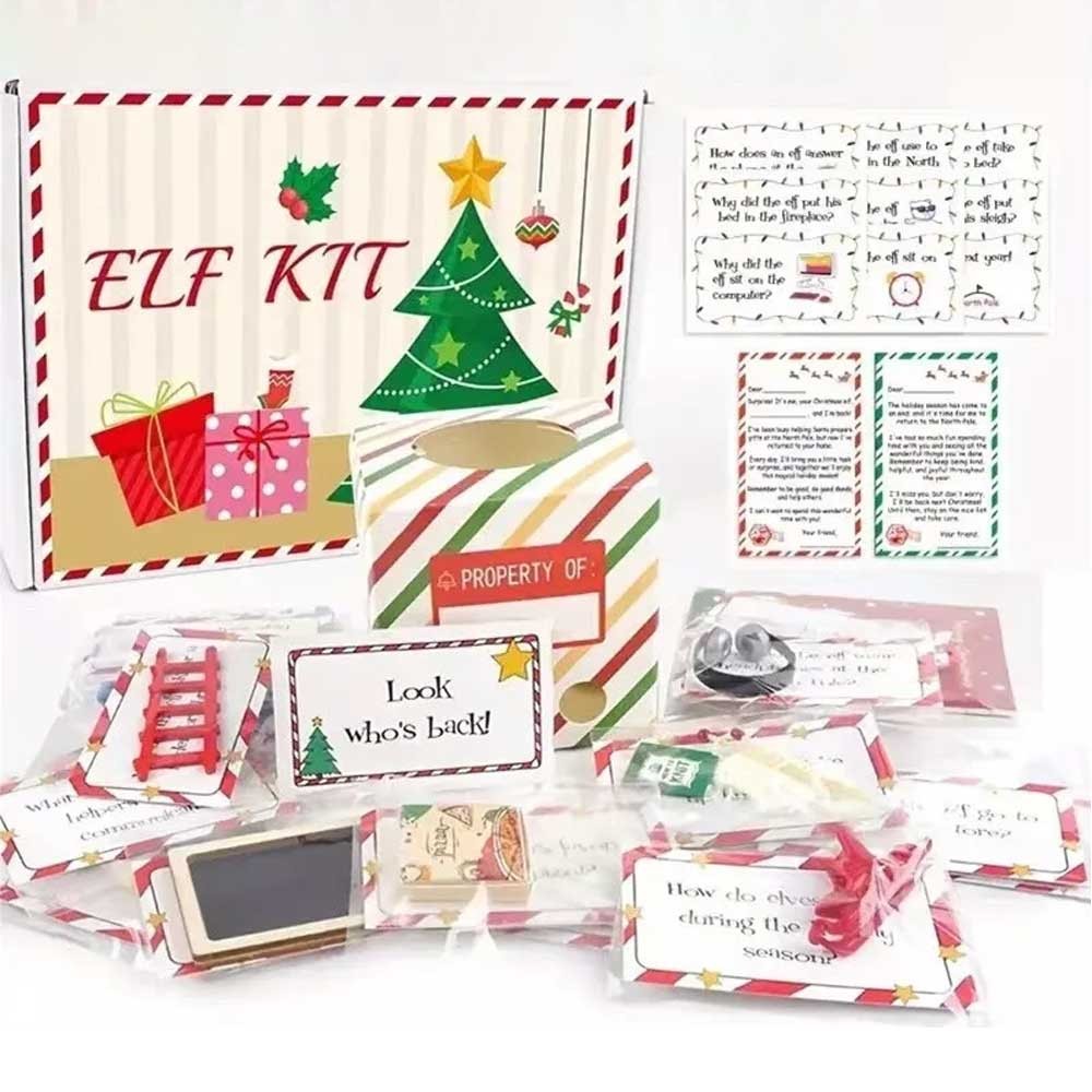2024 Elf Kit 24 Days of Christmas Elf Activities Props Countdown Gift ...