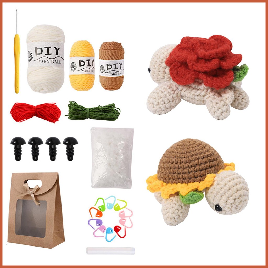 Beginners Crochet Animal Kit Turtle Crochet Kit With Video Tutorial ...
