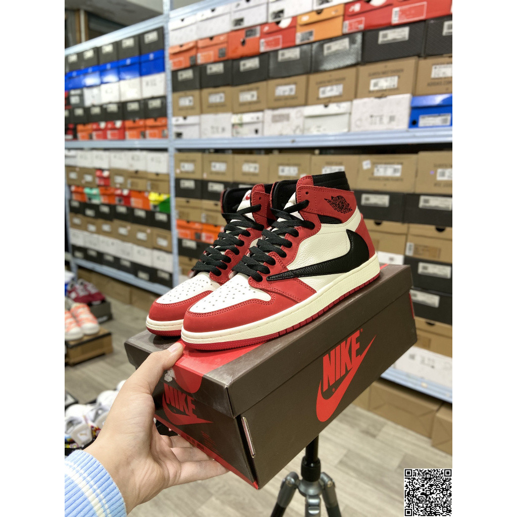 Travis Scott x Air Jordan 1 Retro High OG Red White CD4487-100 | Shopee ...