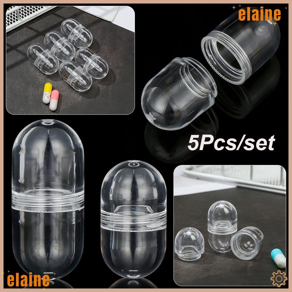 ELAINE2 5Pcs/set Empty Capsule Shell Drug Container Mini Convenient ...