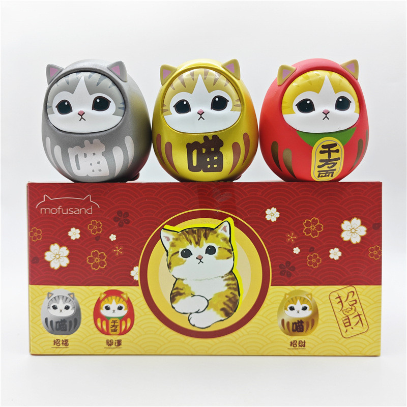 Mofusand Dharma Cat Series Blind Box Blessing Cat Decoration for Wealth ...