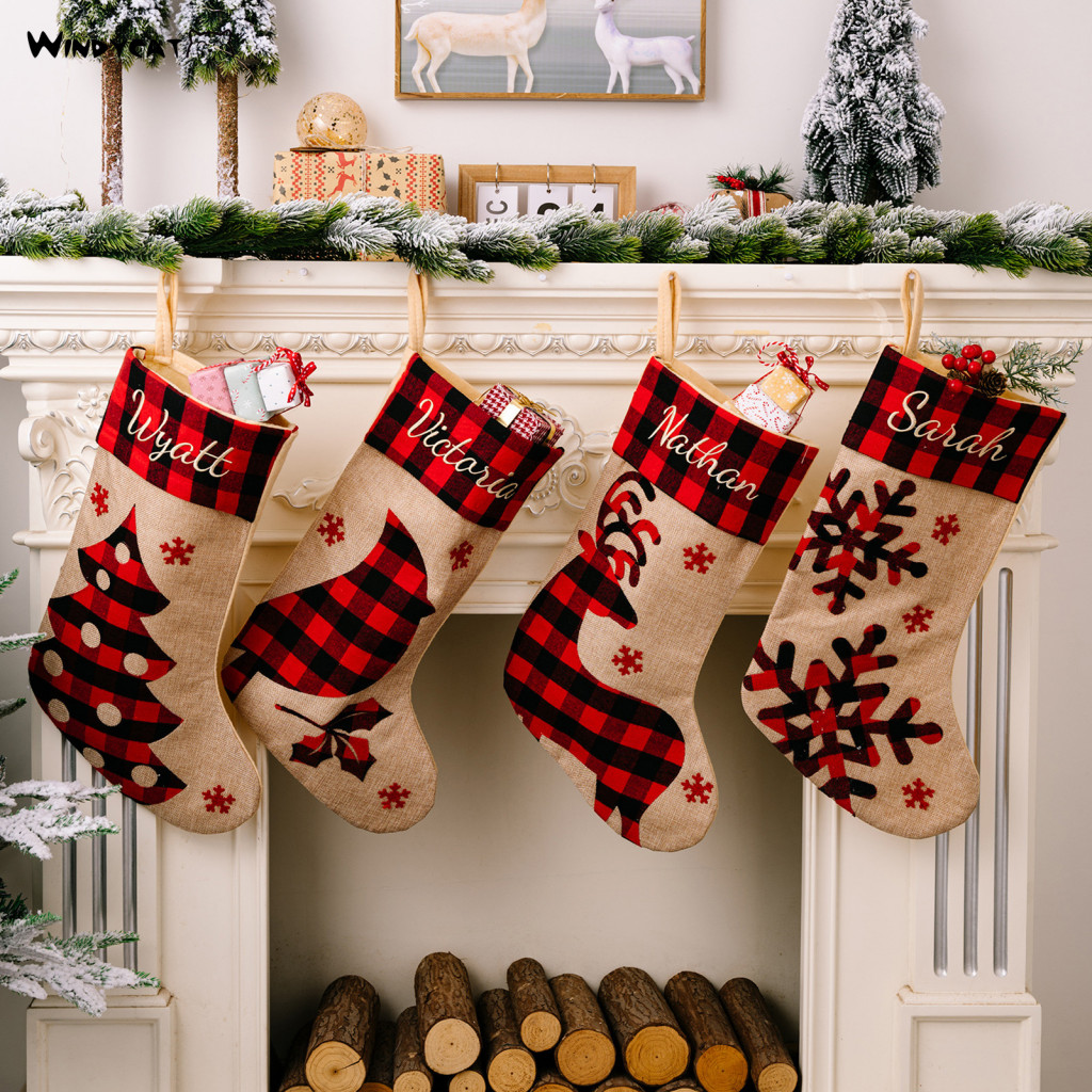 Festive Stocking Stuffers Christmas Stockings Festive Buffalo Plaid ...