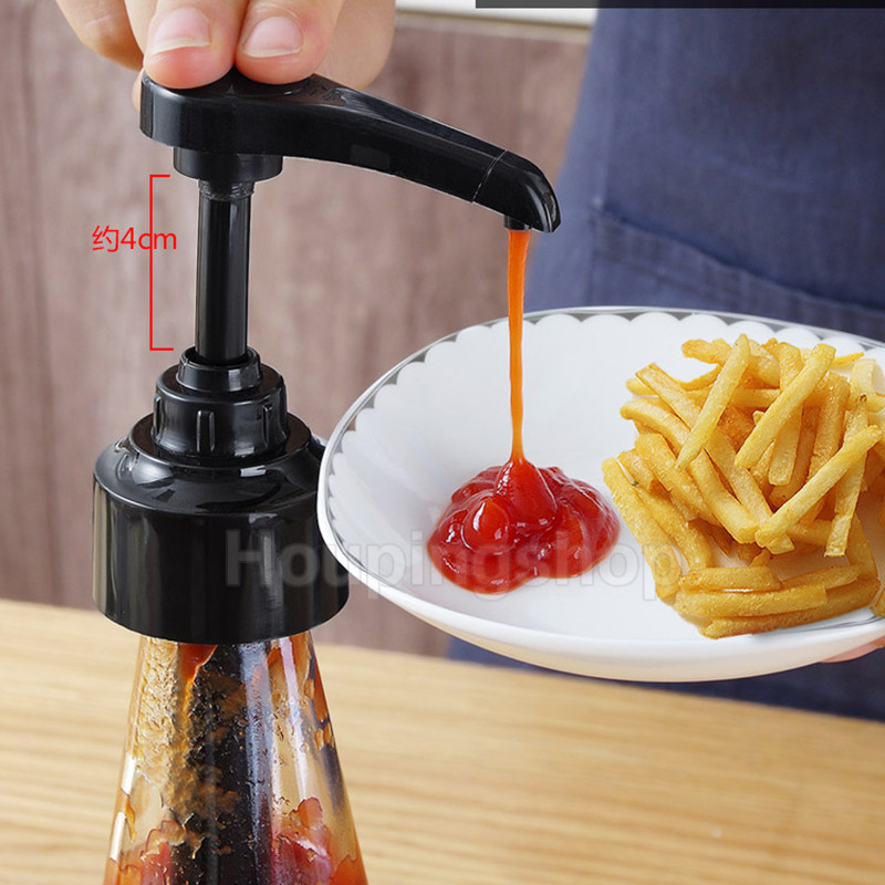 Jam Bottle Pump Oyster Sauce Dispensers Ketchup Vinegar Bottle Head Pressure Push-Type Pump ...