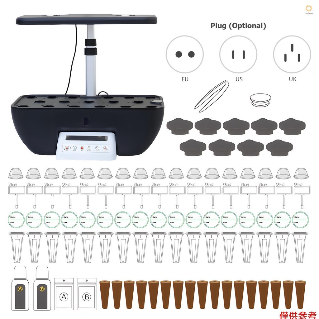 Hydroponics Growing System Kit 17 Pods Full-Spectrum Plant Grow Light ...