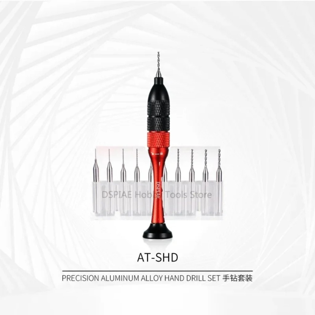 DSPIAE AT-SHD Hand Drill Set with 10pcs Drill Bit Tool Set for Gundam ...