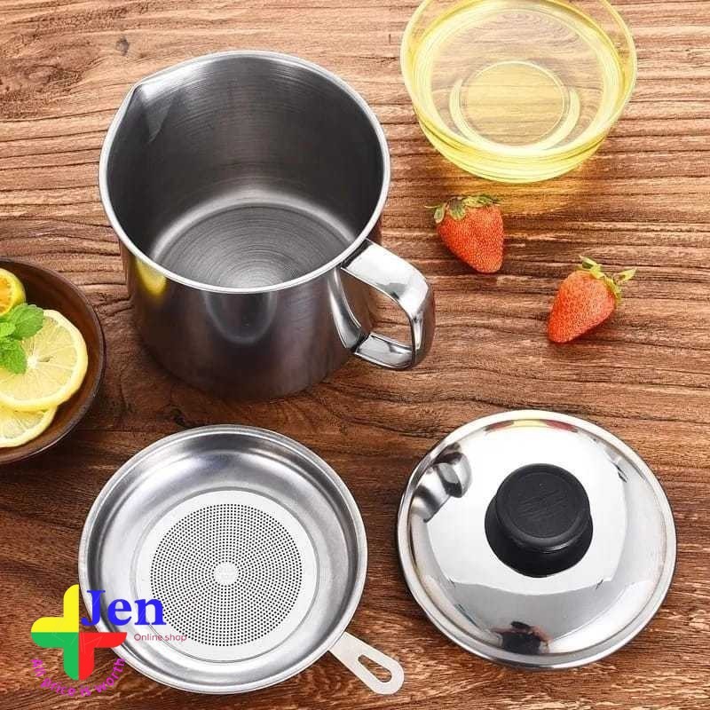 Oilpot 1.3L oil filter container for oil storage, cooking oil filter ...