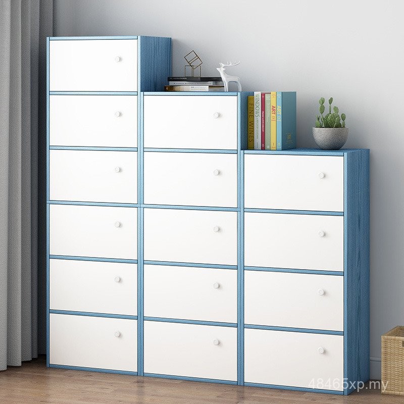 Rak buku, kombinasi bebas moden, kabinet penyimpanan kabinet petak, rak ...