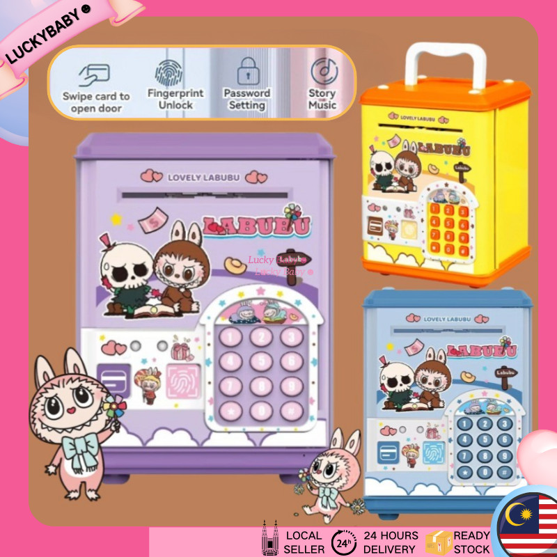 Labubu Kids Money Saving Box Piggy Bank Password Tabung Duit Digital ...