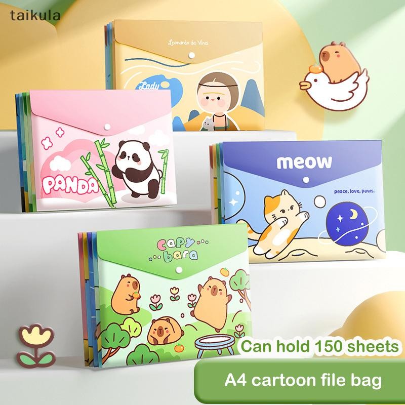 QwQ 5Pcs Large Capacity Cartoon Capybara A4 File Folder Test Paper ...