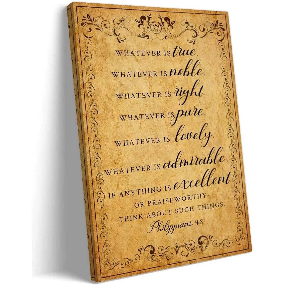 Philippians 4 8 Wall Art Bible Verse Poster Praying Scripture Wall ...