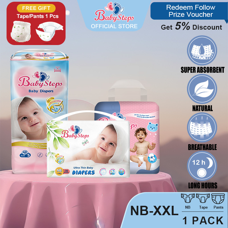 BABY STEPS Diapers NB-XXL baby diapers diapers pants newborn newborn ...