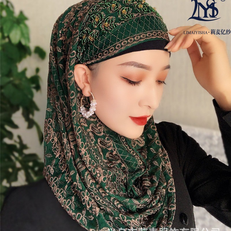 tudung tudung shawl tudung ruffle bawal Hijab wanita belakang sutera ...