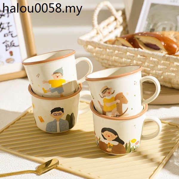 Relic Family Four-Mouth Cup Female Household Couple Water Cup Ceramic ...