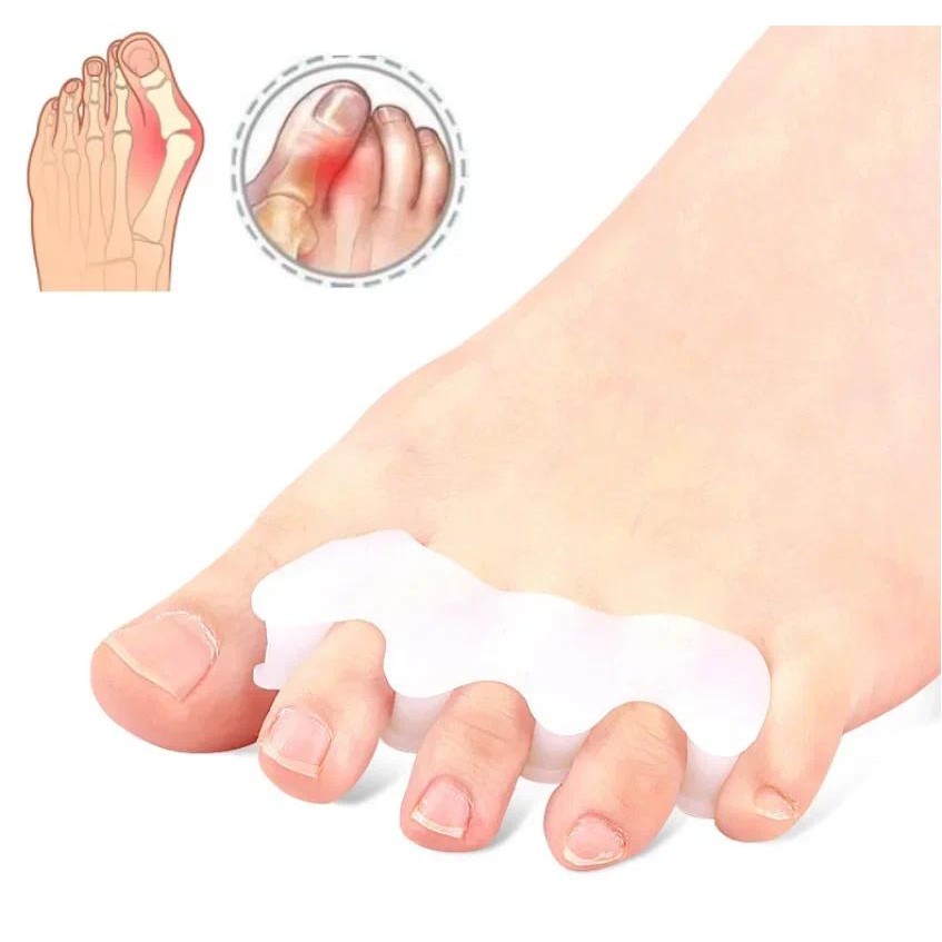 2Pcs=1Pair Hard Silicone Toe Finger Separator 3 Hole Hallux Valgus ...