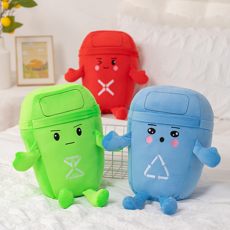 40cm Simulation Trash Cans Cute Big Eye Soft Plush 4Colour Classified ...