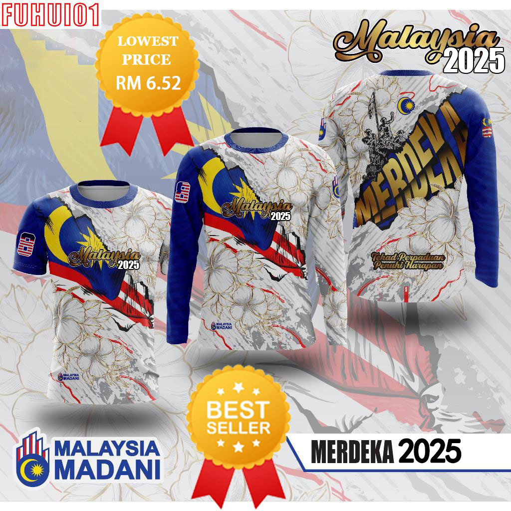 (Fuhui01) Malaysia 68th Merdeka 2025 Design Sublimation Jersey | Shopee ...