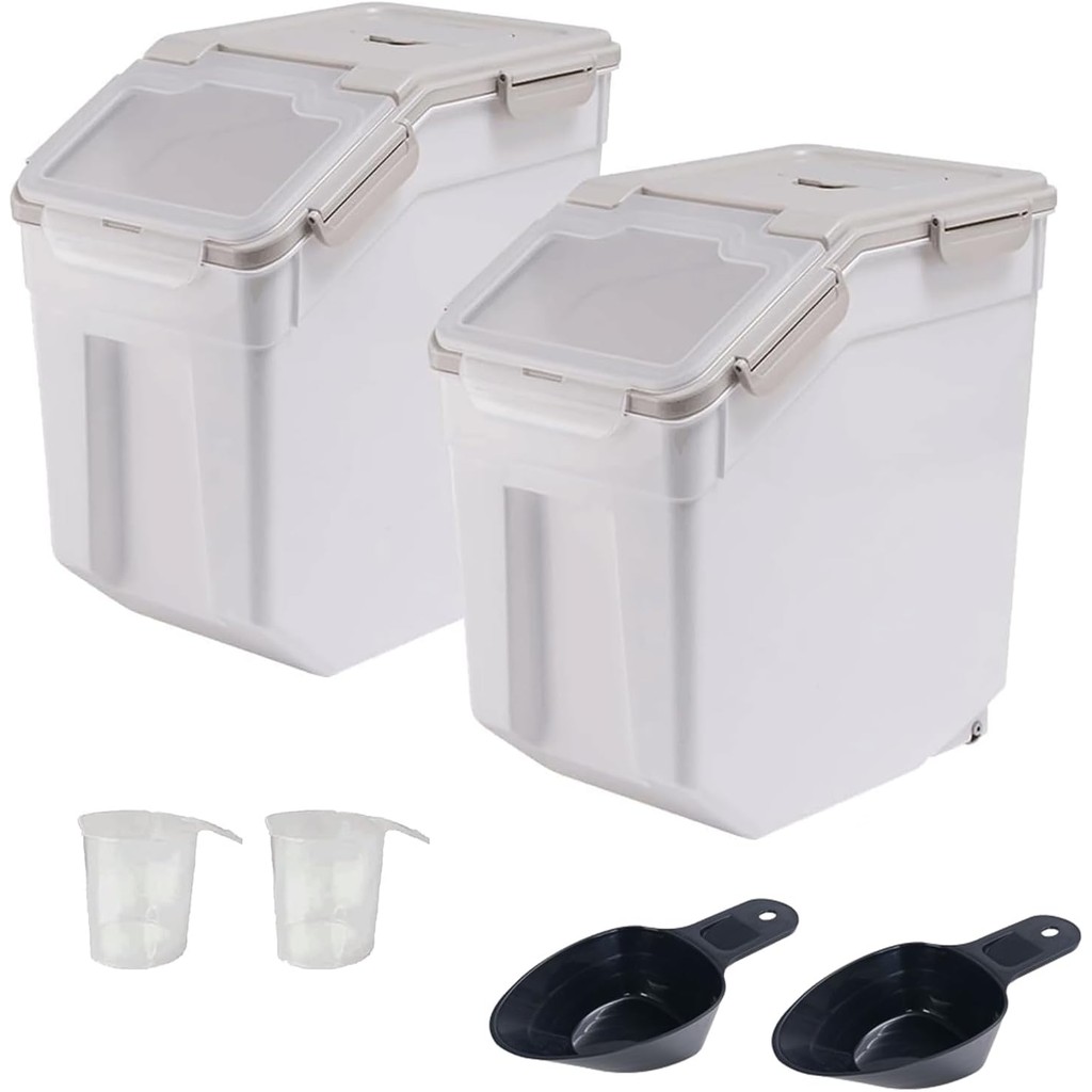 Large Flour Storage Container Bin 50lb, 2Pack Airtight Rice Storage ...