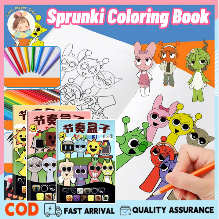 Kids Sprunki Handwriting Book Drawing Stencils Set Sprunki Coloring ...