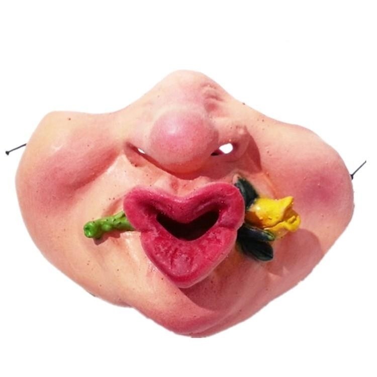 Funny Latex Half Face Tricky Spoof Mask Pig Nose Pick-up Halloween Props 5517 Mask Game Tricky ...