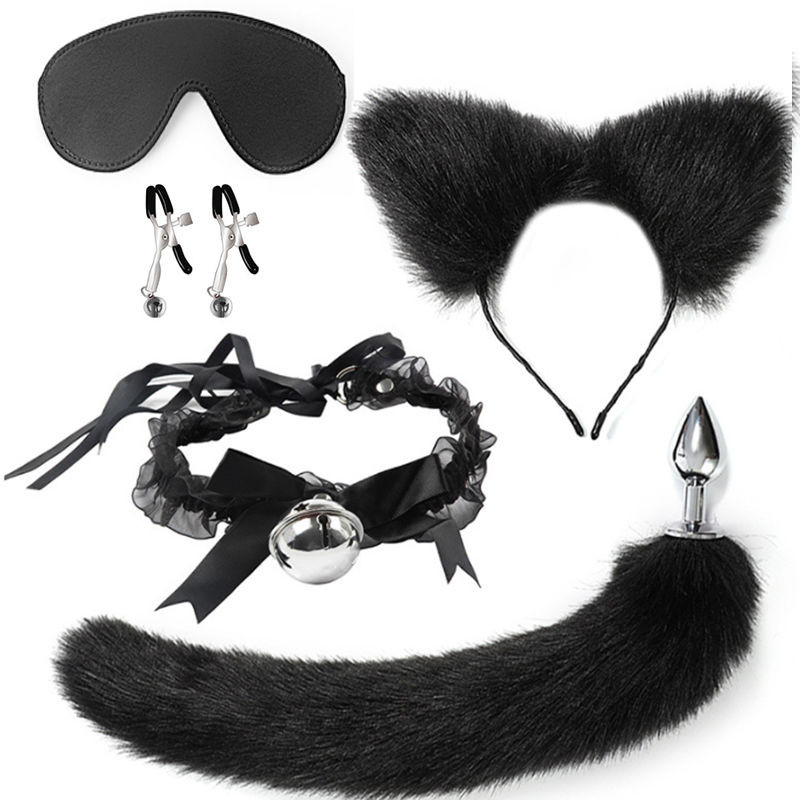 Female Sexy Sexy Wearable Embedded Fox Bell Tail Double Handy Tool#女用情趣 ...