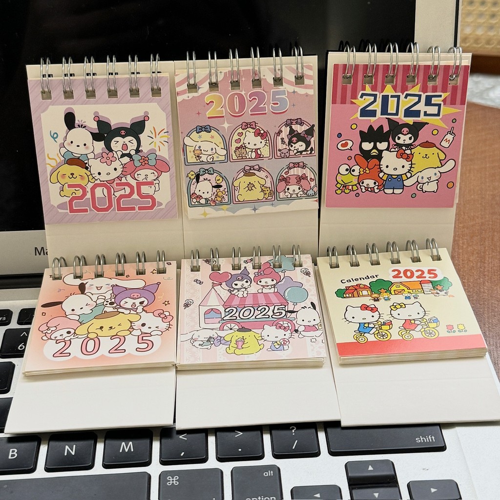 SQ1 2025 Cute Character Desktop Calendars Sanrio Theme Mini Tabletop ...