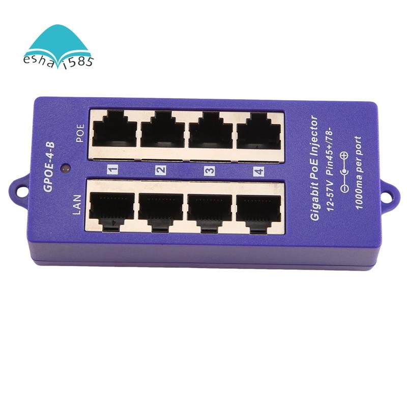 48V or 24V Gigabit Passive PoE Injector 4 Port 1000Mbps PoE Module for ...