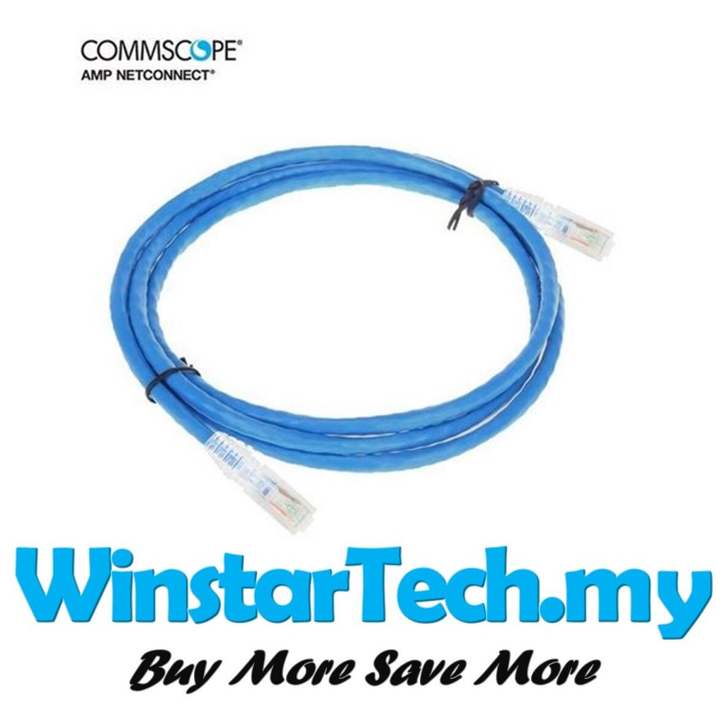 Commscope AMP® Genuine UTP Lan Cable Assembly Rj45 Cat6 Cat 6 Blue 1/1 ...
