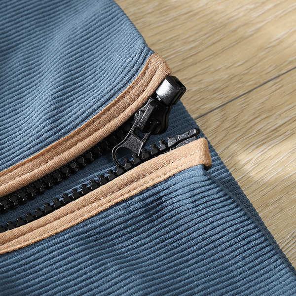 Bra sport Sporty cantik belakang Morandi warna gelap V depan zip ...