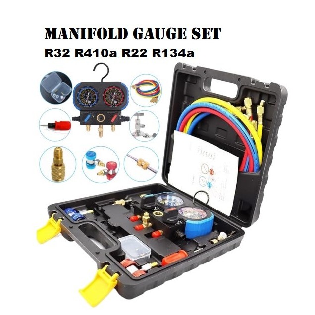 ALL IN 1 Premium Manifold Gauge Set R410a R134a R32 R22 Gas Meter ...