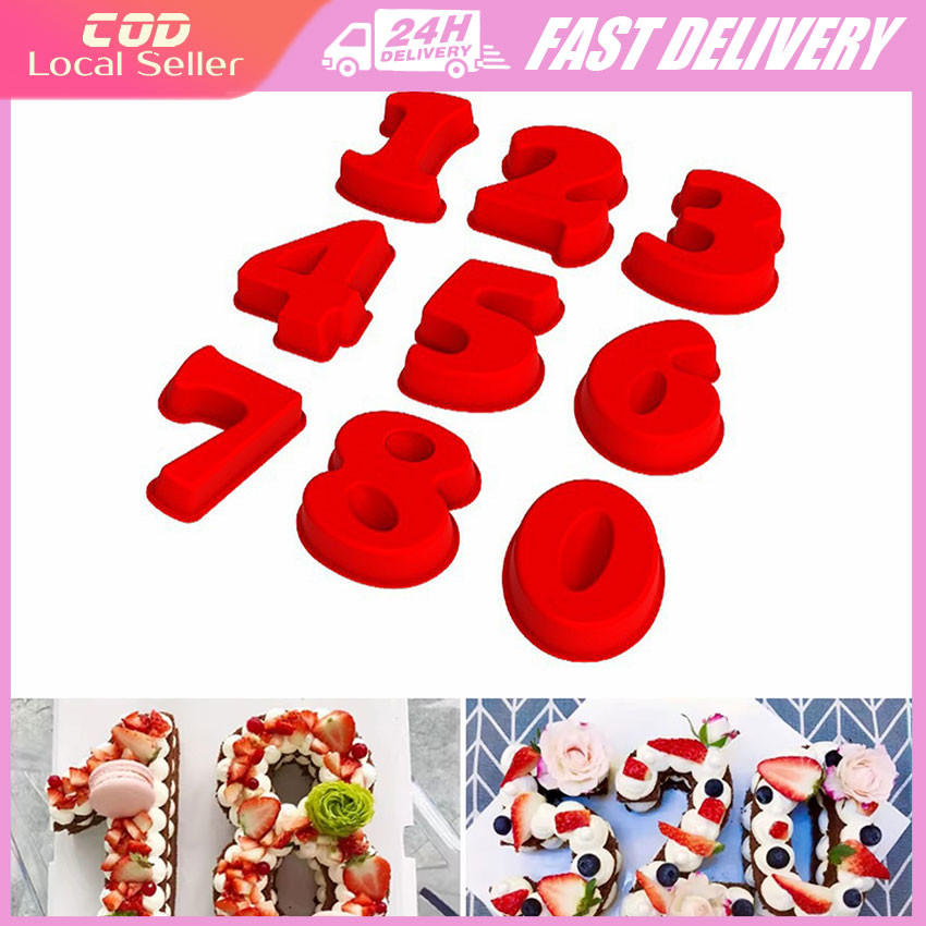 6 Inch Number 0-9 silicone Cake mould Birthday Anniversary Number Shape ...