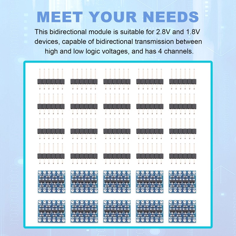 10Pcs 4 Channel IIC I2C Logic Level Converter Bi-Directional Module 3 ...