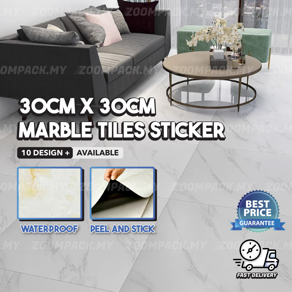 ZoomPack 30X30CM Marble Floor Sticker Vinyl Sticker Self Adhesive PVC ...