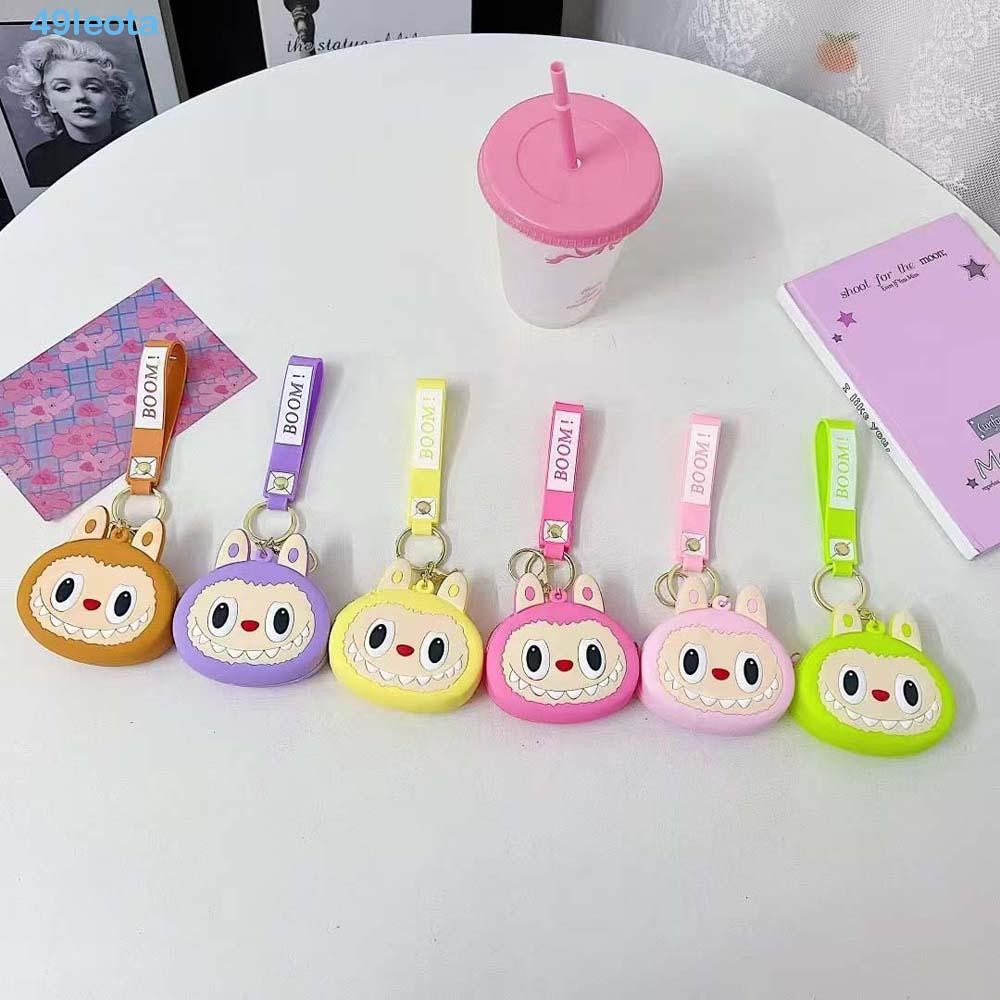 LEOTA Labubu Zero Wallet, Cartoon Keychain Waterproof Labubu Key Ring ...