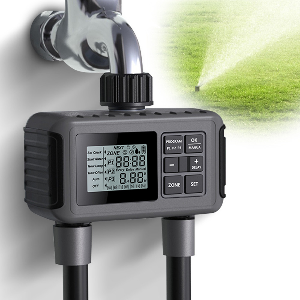 Sprinkler Timer 2 Outlets Automatic Watering System Irrigation Timer ...