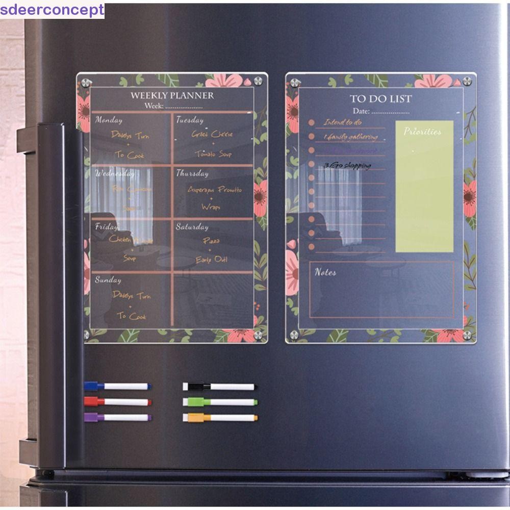 SDEERCONCEPT Magnetic Fridge Board, Magnetic Acrylic Fridge Writing ...