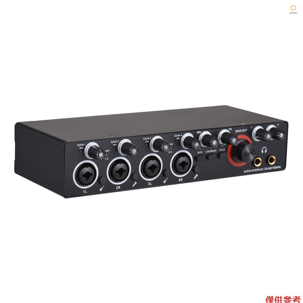 4 Channels Recording Sound Card with Driver Free Audio Interface, 4-in ...