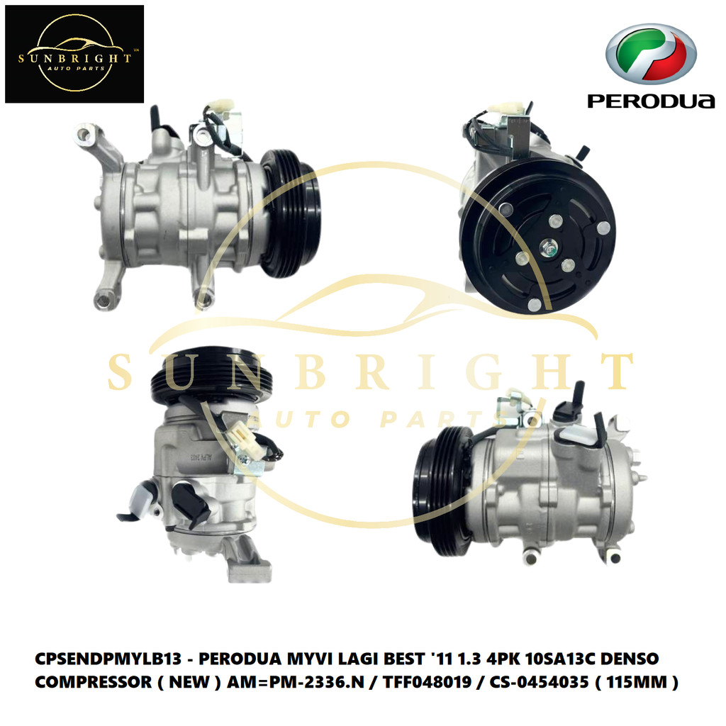 PERODUA MYVI LAGI BEST '11 1.3 4PK 10SA13C DENSO COMPRESSOR ( NEW ) AM ...