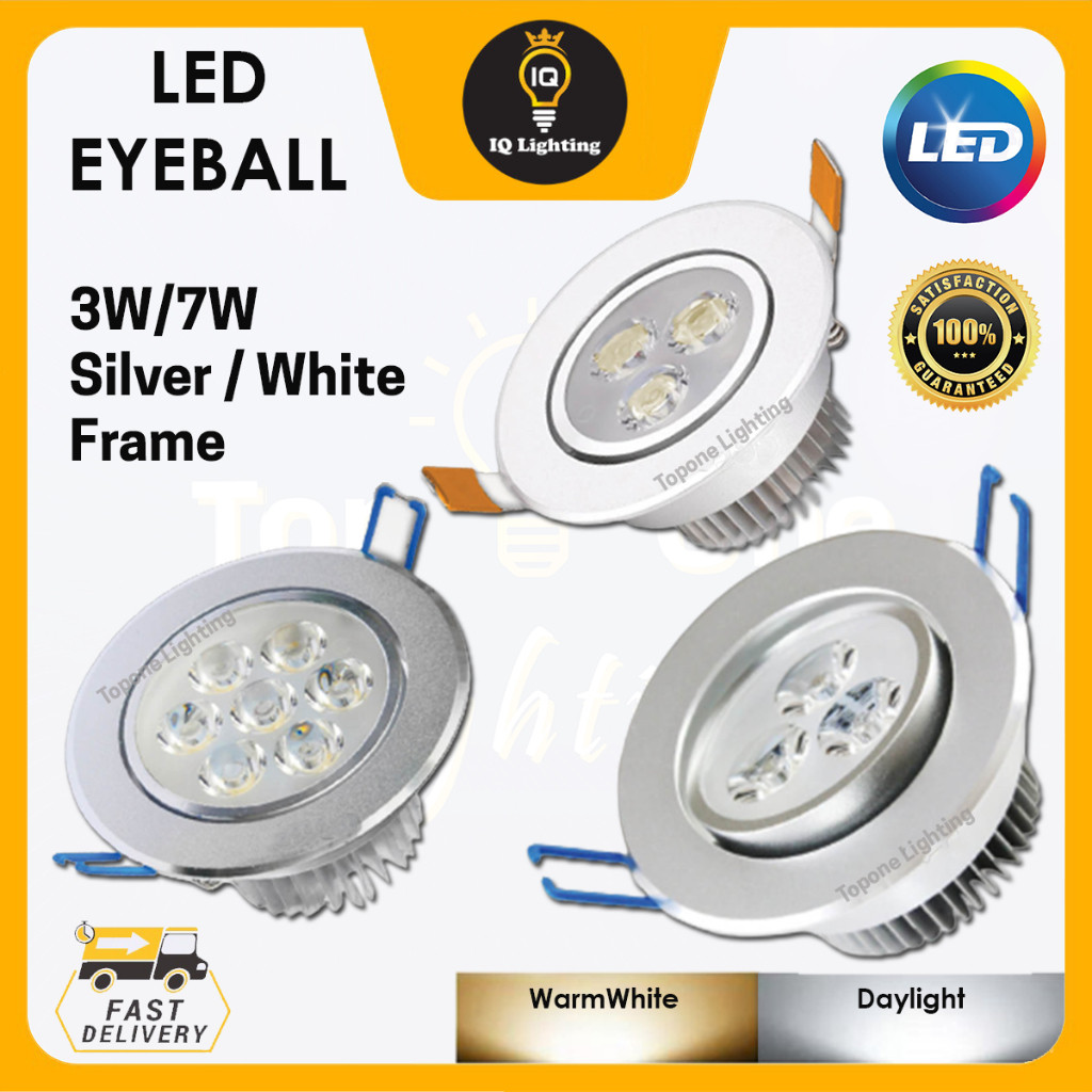 LED RECESSED EYEBALL SPOTLIGHT 3W / 7W LED SMD EYE BALL CEILING LIGHT ...