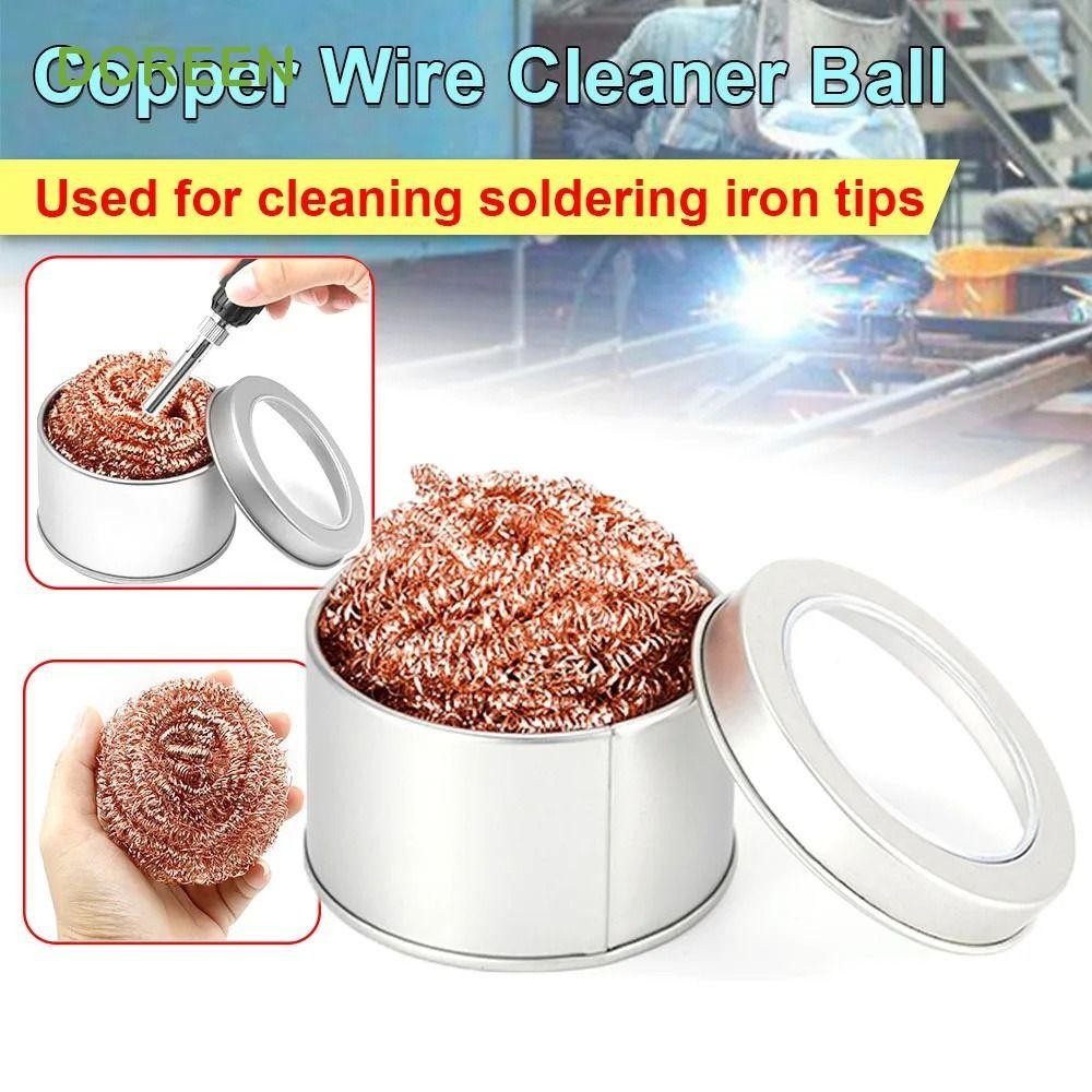 DOREEN Iron Tip Cleaner, Metal Dross Box Mesh Filter Wire Cleaner Ball ...