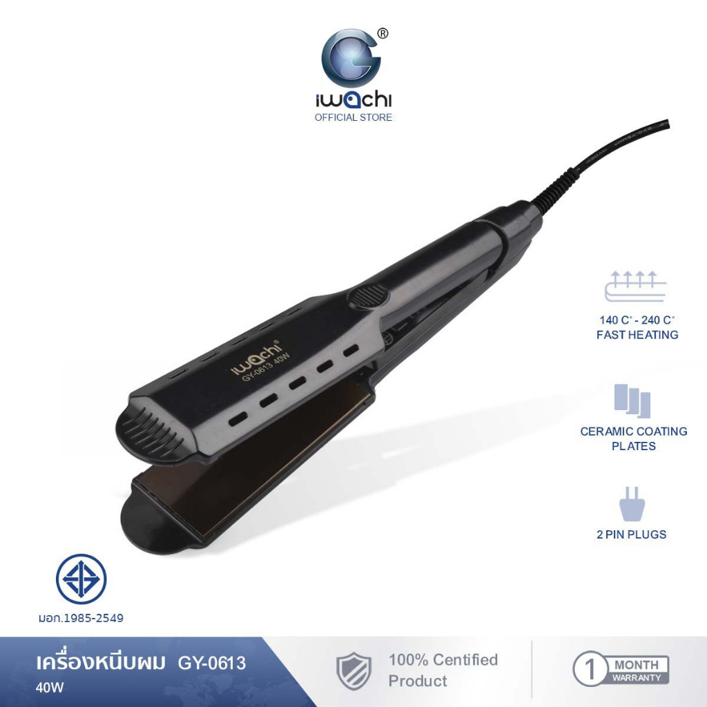 IWACHI Hair Straightener 40W 5 Levels Of Temperature Fast Heating With ...