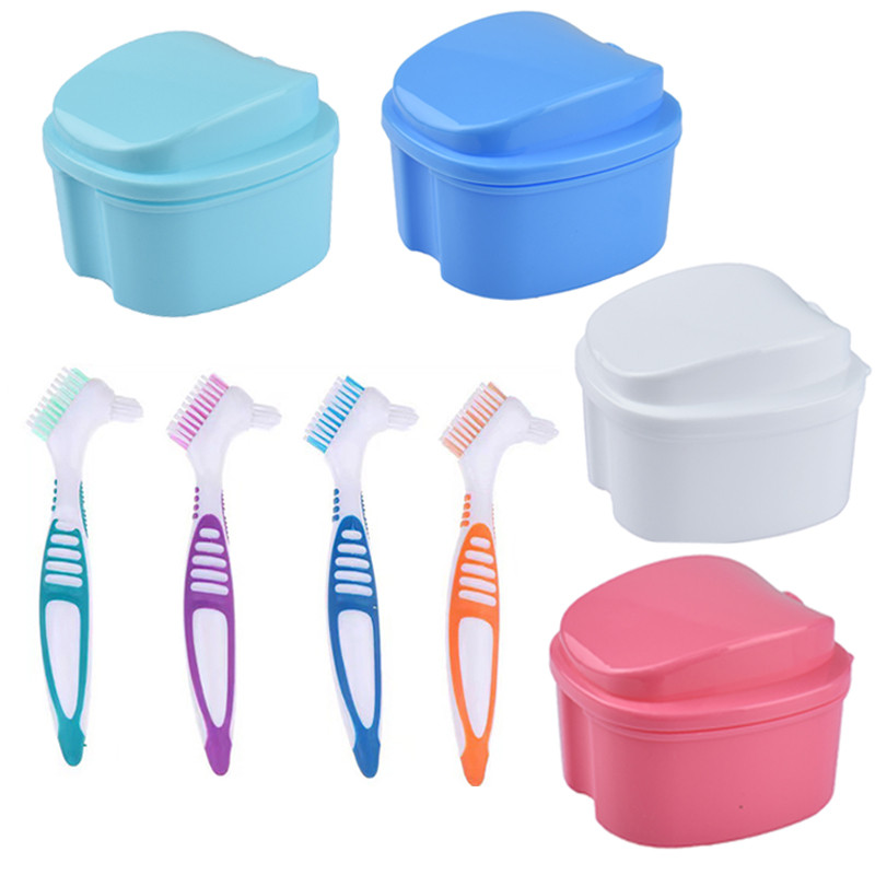 Denture Bath Box Cleaning Teeth Case Dental False Teeth Storage Box ...